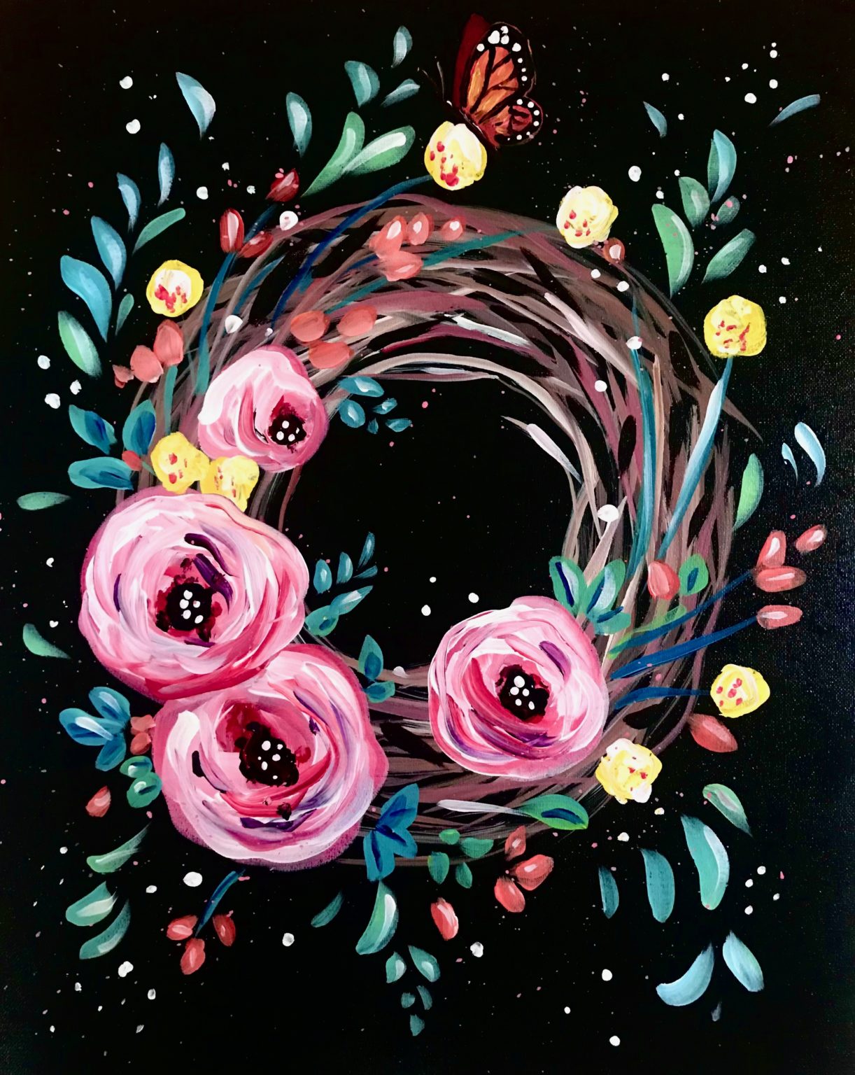 Wreath Painting for Autumn | wendyanderson.art