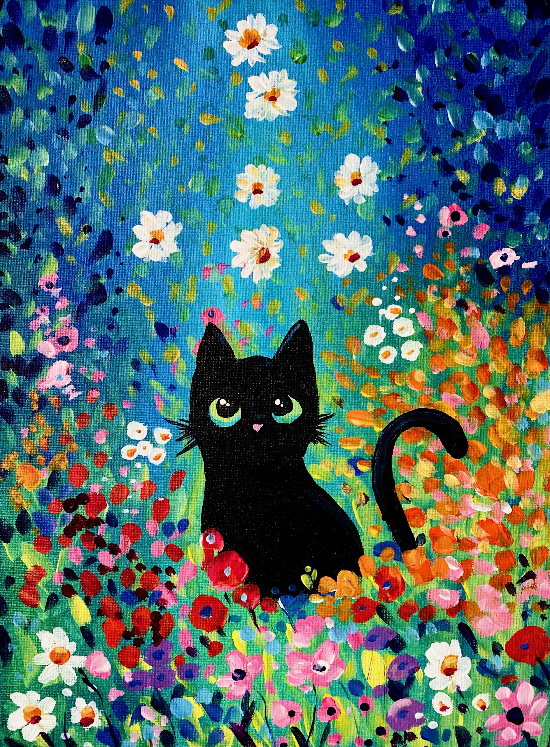 Magic Garden Cat Step-by-Step Painting | wendyanderson.art